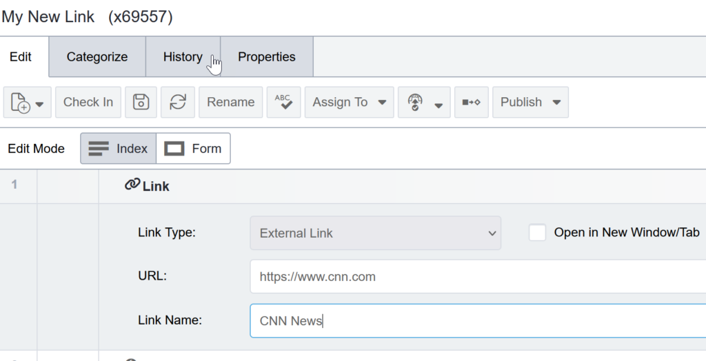 Ingeniux – Create a New Virtual Link Component – Roanoke College Quick ...